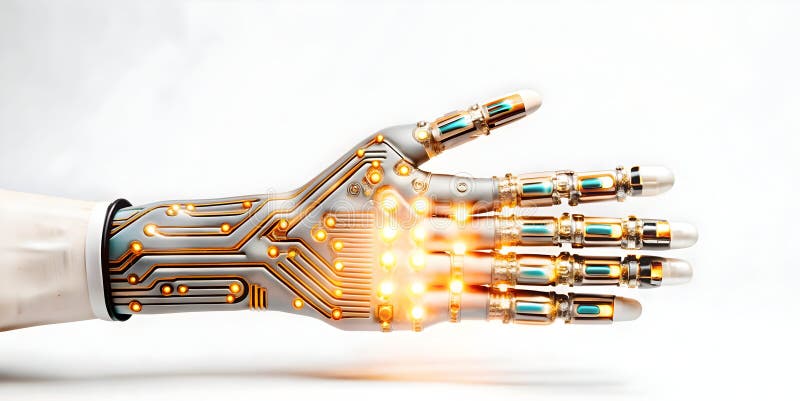 3D AI Driven Robotic Hand Elements Concept As Abstract Elements ...