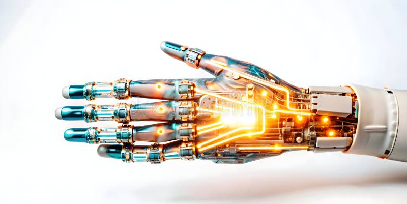 3D AI Driven Robotic Hand Elements Concept As Abstract Elements ...