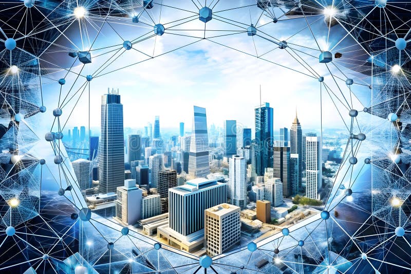 3D AI Driven Smart City Frame Concept As a Border Frame with Smart City ...