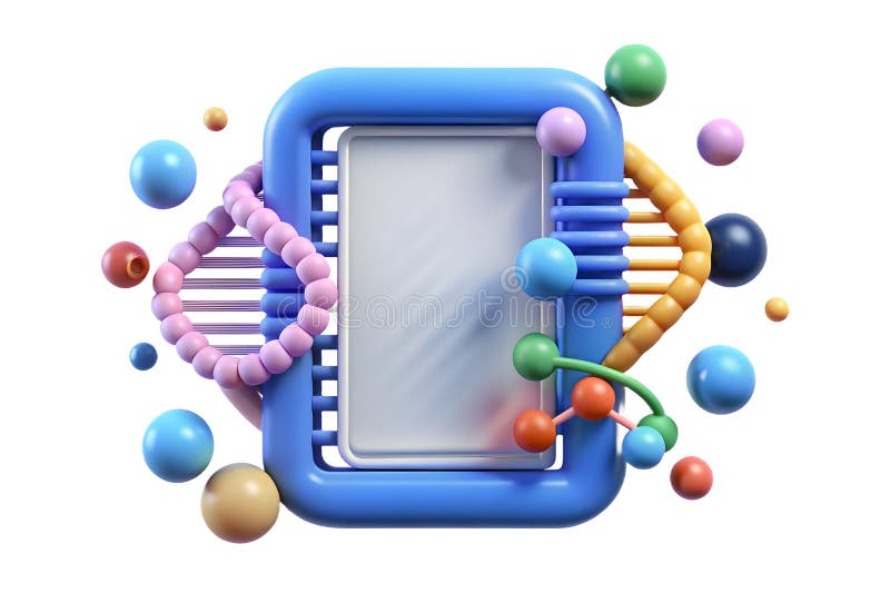3D AI Powered Bioinformatics Border Frame Concept As a Minimalistic ...