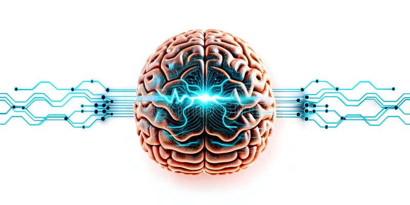 3D AI Powered Brainwave Vector Concept As a Clean Abstract of Glowing ...