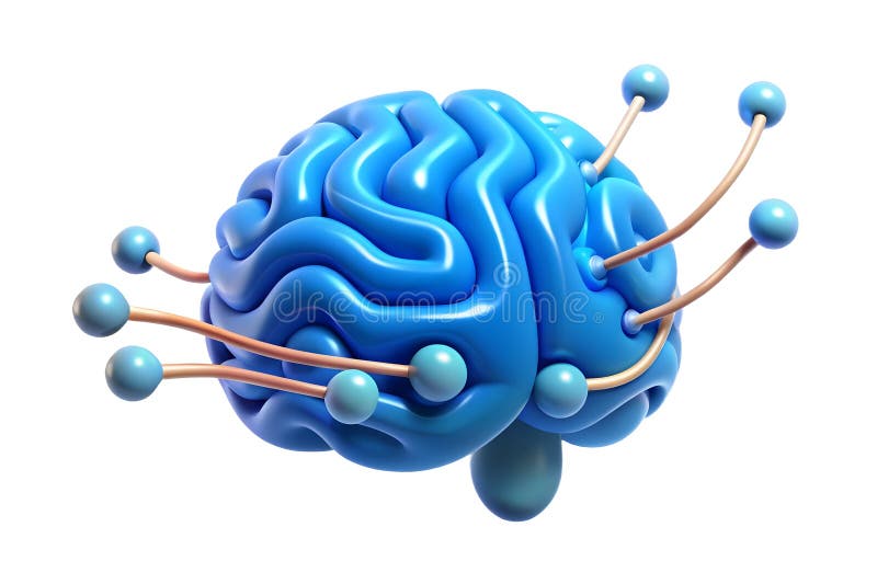 3D AI Powered Brainwave Vector Concept As a Clean Abstract of Glowing ...