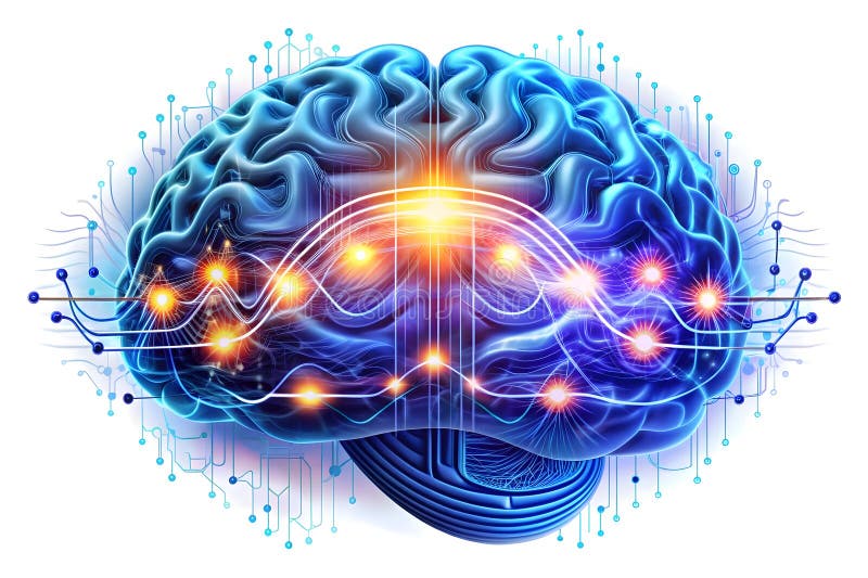 3D AI Powered Brainwave Vector Concept As a Clean Abstract of Glowing ...