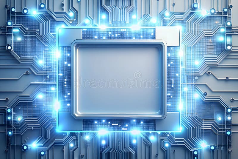 3D AI Powered Circuit Frame Concept As a Clean Border Frame Featuring ...