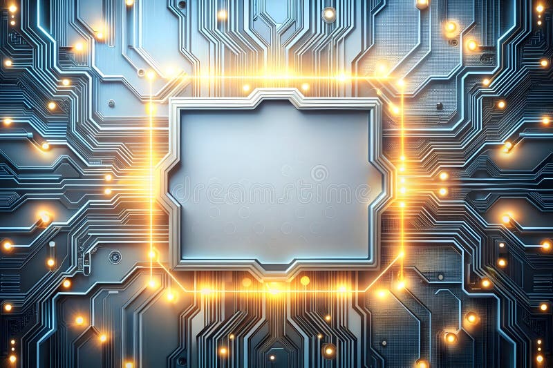3D AI Powered Circuit Frame Concept As a Clean Border Frame Featuring ...