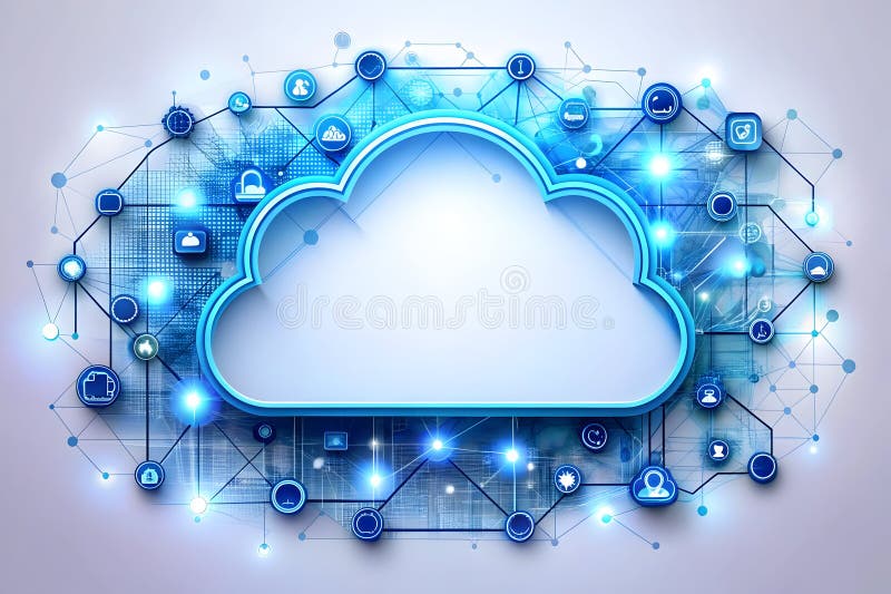 3D AI Powered Cloud Computing Frame Concept As a Clean Border Frame ...
