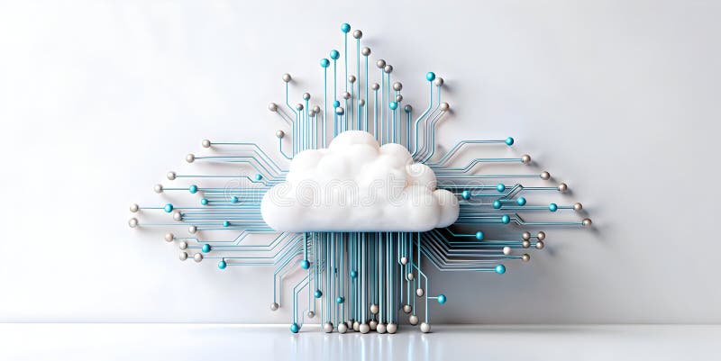 3D AI Powered Cloud Computing Vector Concept As a Clean Abstract ...