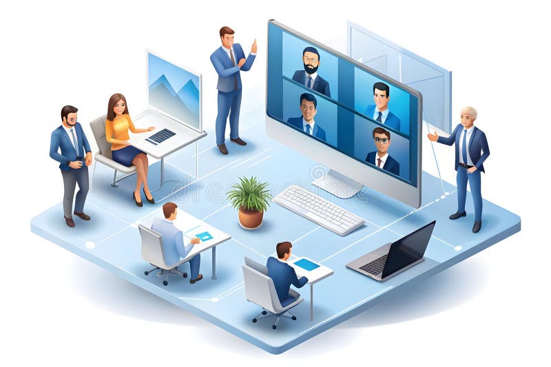 3D AI Powered Remote Collaboration Concept As a Candid Capture of a ...