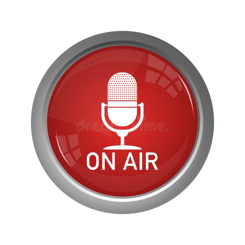 3d on Air Button for Banner Design. Red on Air Button with Light ...