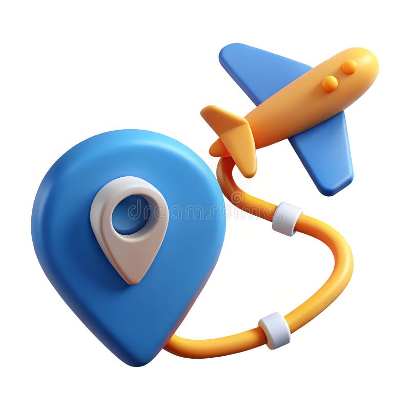 3D Airplane Flying and Leaves a Trace Line. Airplane Line Path Routes ...