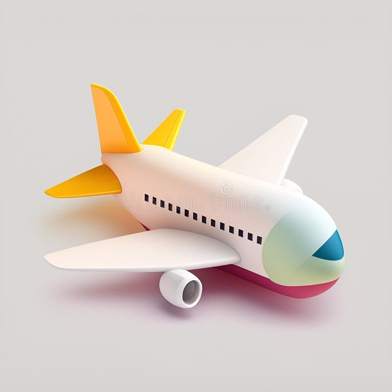 3D Airplane Icon Illustration Stock Image - Illustration of plane ...