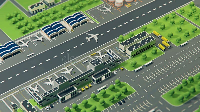 3d Airport with Planes Animation Stock Video - Video of plane, concept ...