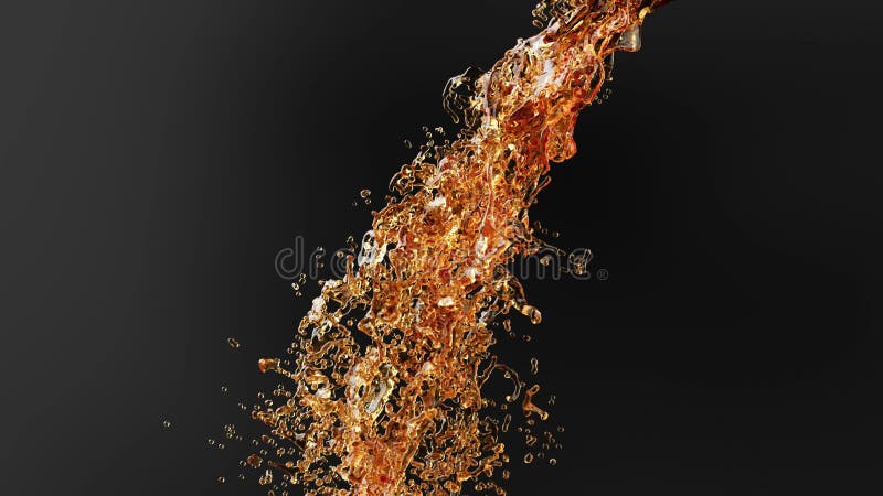 3D Alcohol Beer Splash on Black Bg Turbulent Liquid Stock Video - Video ...