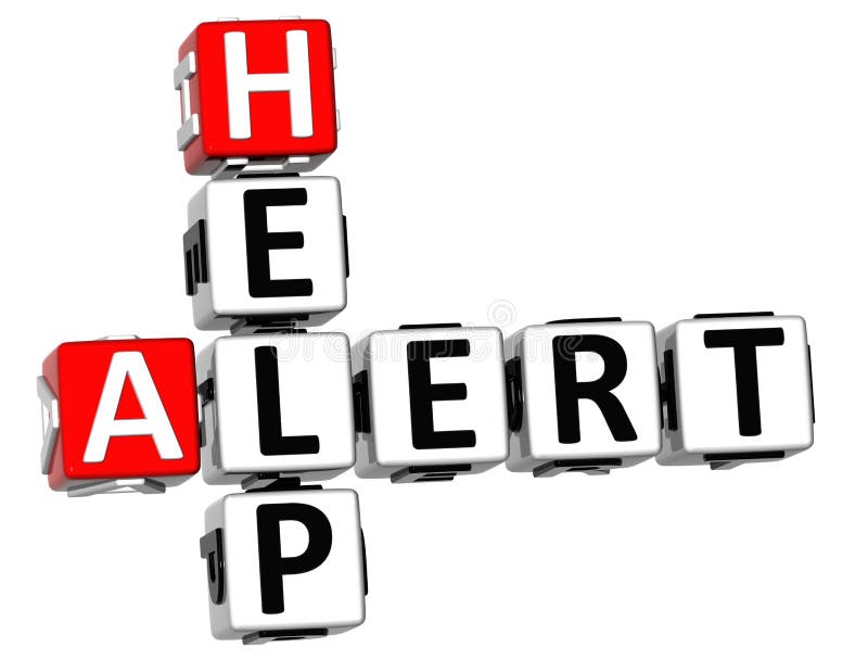 3D Help Alert Crossword stock illustration. Illustration of cyber ...