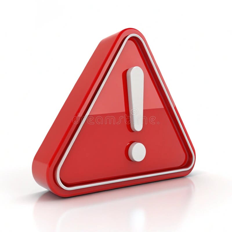 3D Alert Isolated on Transparent Background Stock Illustration ...