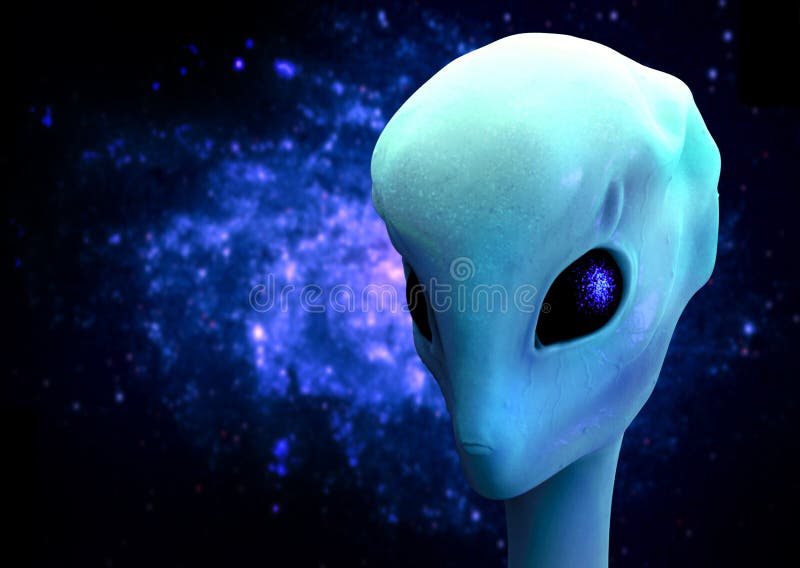 3d alien stock illustration. Illustration of head, saucer - 43938716