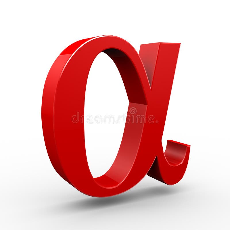 3d alpha symbol stock illustration. Illustration of character - 50198521