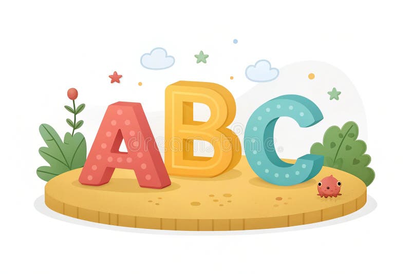 3D Alphabet ABC Icon stock illustration. Illustration of learning ...