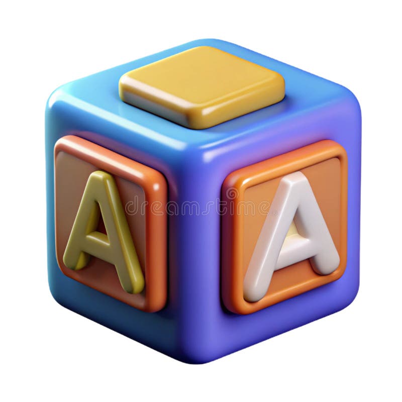 3D Alphabet Blocks Icon stock image. Image of kids, child - 359739005