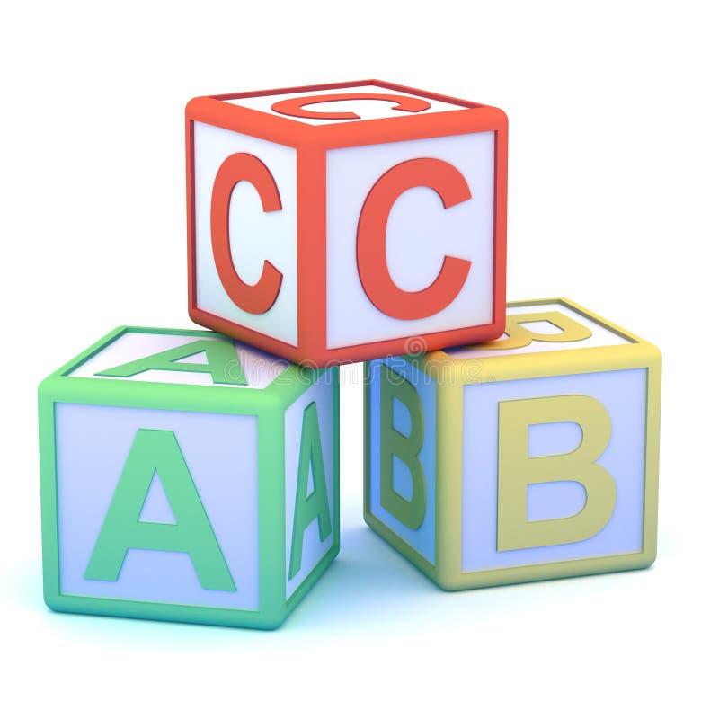 3d Alphabet blocks stock illustration. Illustration of reading - 42231160