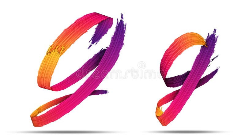 3d Alphabet Calligraphy Oil Paint Style Stock Illustration ...