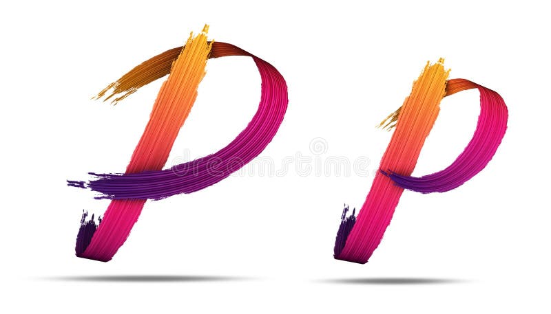 3d Alphabet Calligraphy Oil Paint Style Stock Illustration ...
