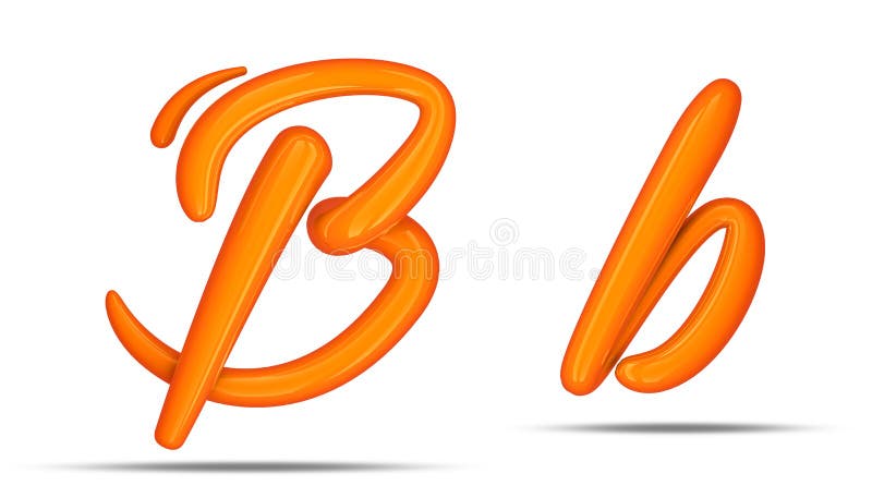 3d Alphabet Calligraphy Style with Clipping Path. Stock Illustration ...