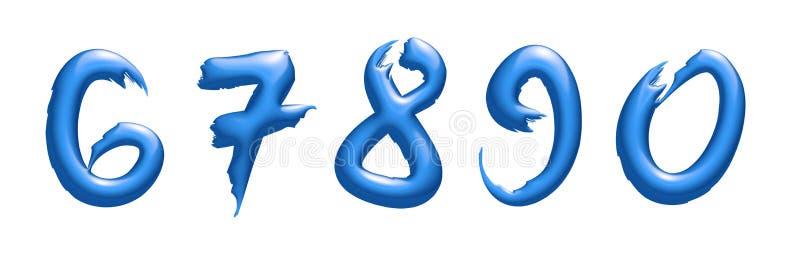3d Alphabet, Embossed Numbers Set, 3d Illustration with Script Font ...