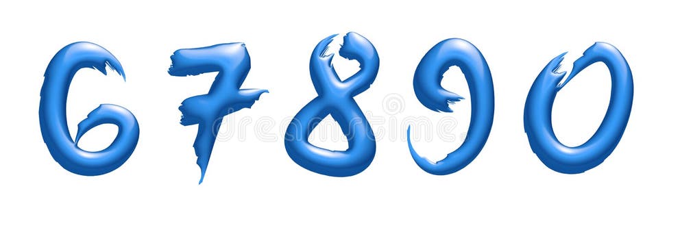 3d Alphabet, Embossed Numbers Set, 3d Illustration with Script Font ...