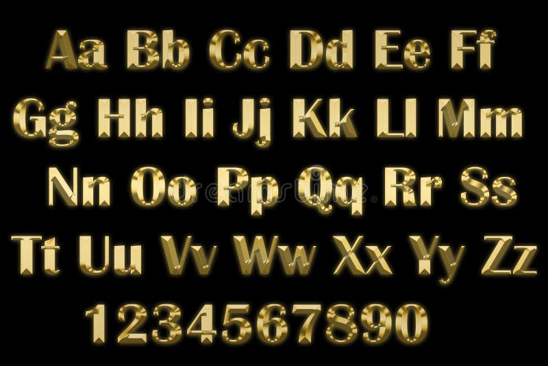 Gold letters set stock vector. Illustration of text, background - 47146287