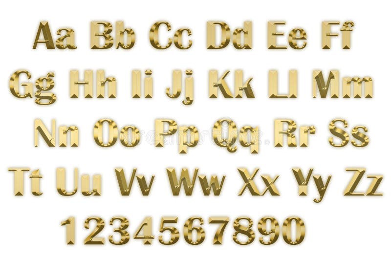 Gold letters set stock vector. Illustration of text, background - 47146287