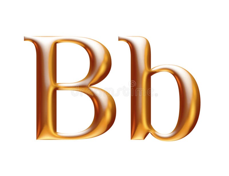 3d Alphabet, Letter B, Golden Embossed Font, 3d Rendering Stock ...