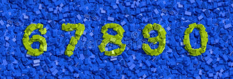 3d Alphabet, Set of Numbers Made of Green Bricks, 3d Rendering on ...