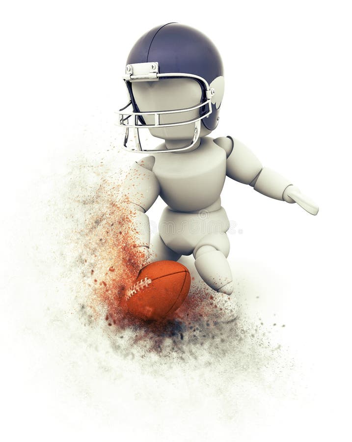 3D American Football Player Touchdown Stock Illustration - Illustration ...