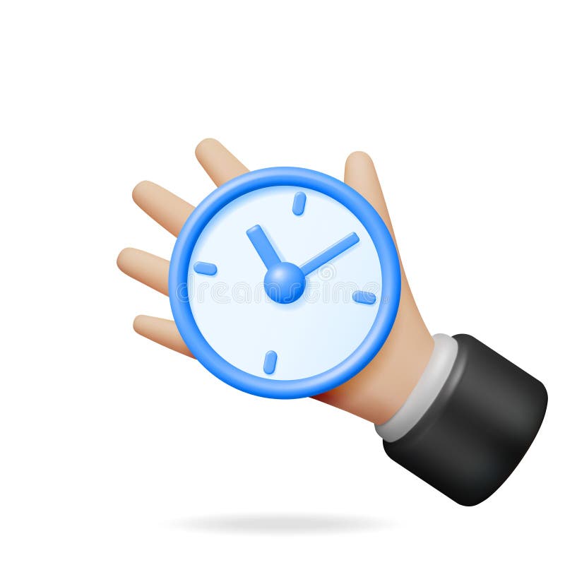 3d Analog Chronometer Timer Counter In Hand Stock Vector Illustration