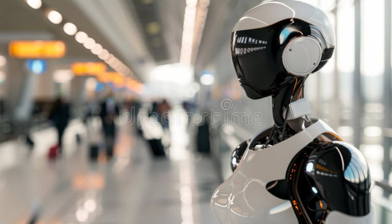 3D Android Robot Machine, Abstract Machine Learning Digital Technology ...