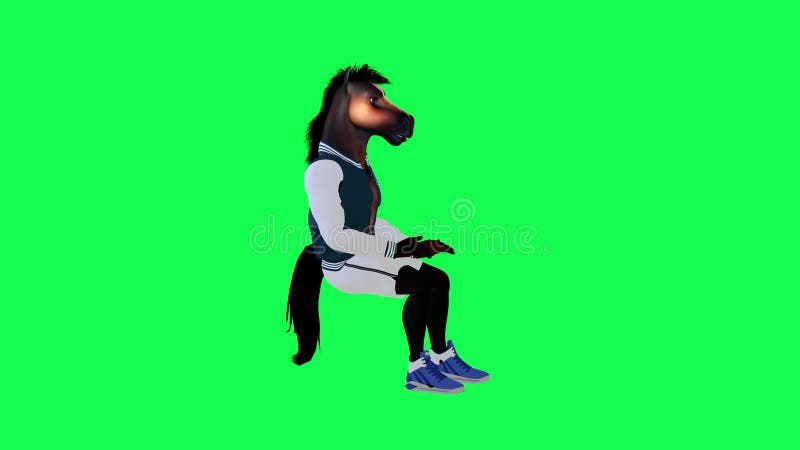 3d Angry Talking Horse Ranting from Left Angle on Green Screen 3D ...
