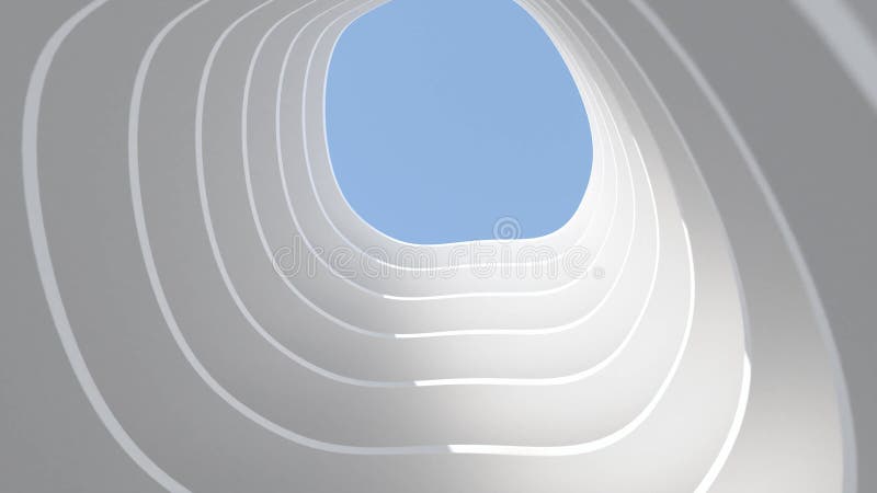 3D Animated Abstract Background of a White Building with Modern ...