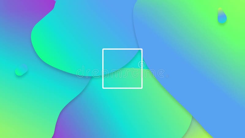 3d Animated Abstract Colorful Gradient Background with White Square in ...