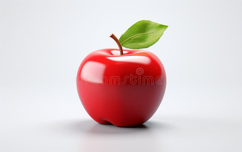 Animated Red Apple Vector Fruits Illustration Image with Stroke Outline ...
