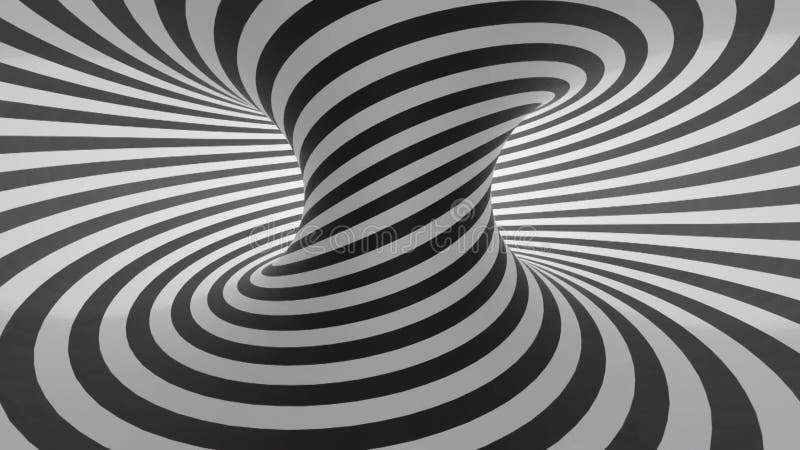 3d Animated Black and White Striped Spiral Modern Loop Background Stock Video - Video of smooth ...