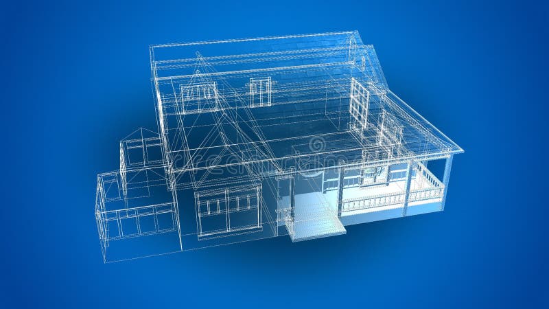 3d Blueprints of a house stock video. Video of housing - 39907331