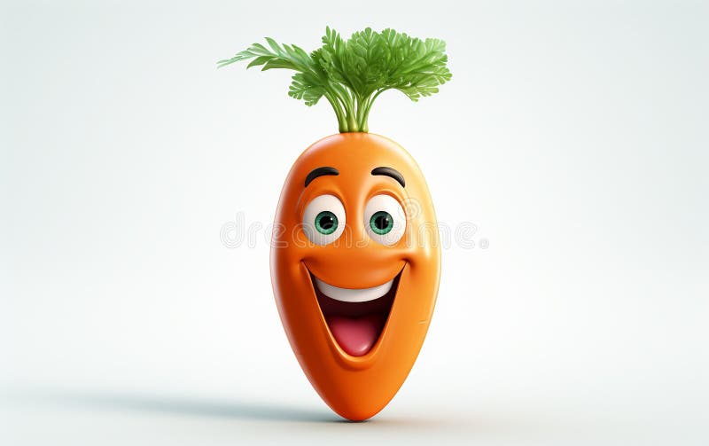 3D Animated Carrot Icon. Generative by Ai Stock Illustration ...