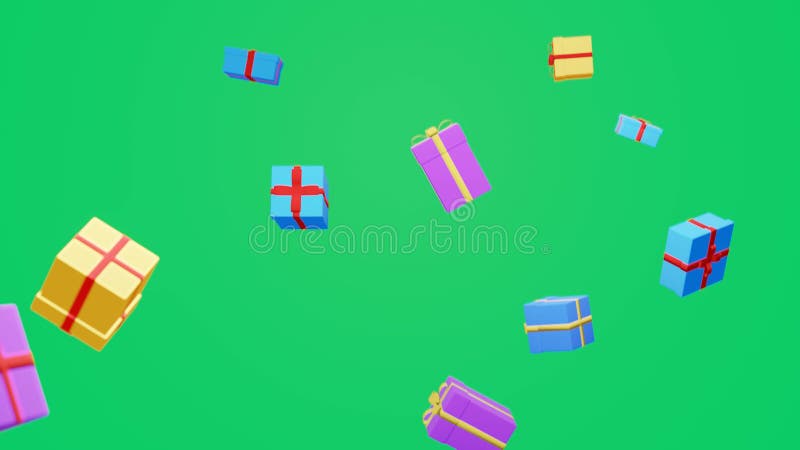 3D Animated Christmas Gift Boxes Slowly Falling Down Stock Footage ...