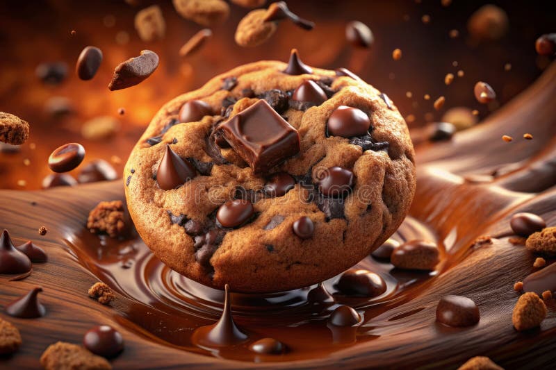 3D Animated Cookie Chocolate Chunk a WormsEye View of Delicious Motion ...