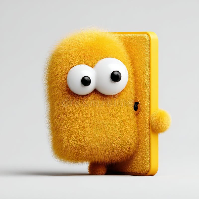 A 3D Animated Doodle Character Peeking Out from Side Panel Stock ...