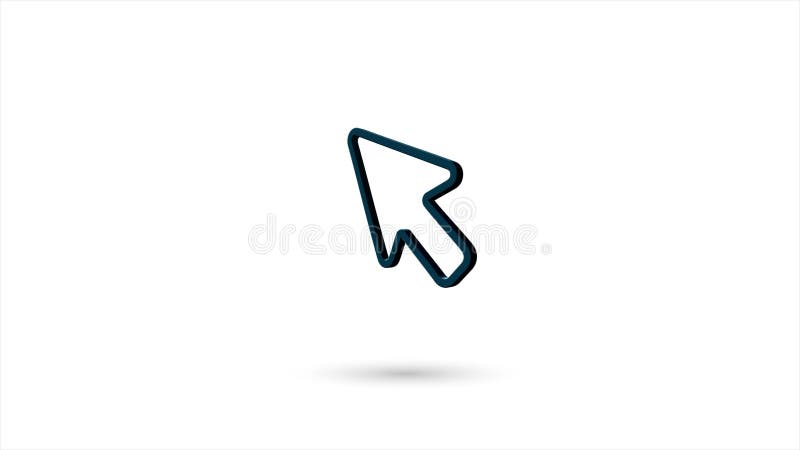 3d Animated Flat Arrow Cursor Icon with Shadow Isolated on White ...