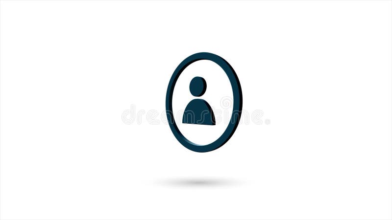 3d Animated Flat Create Account Screen Icon with Shadow Isolated on ...