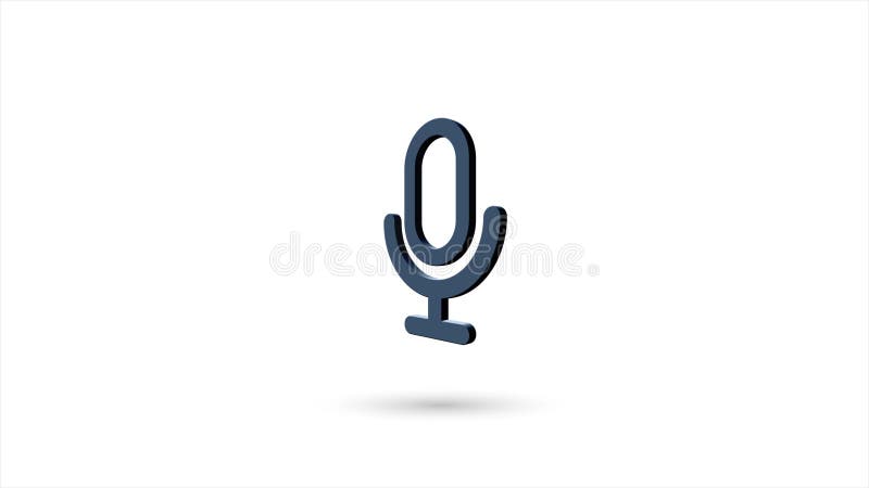 3d Animated Flat Microphone Icon with Shadow Isolated on White ...
