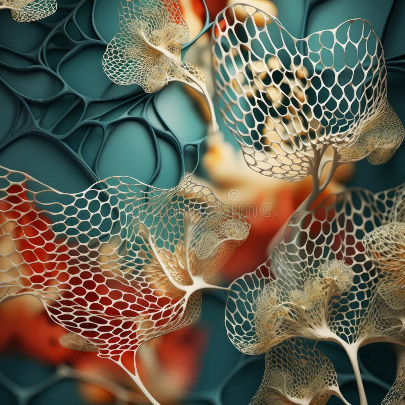 Biomimicry-inspired 5g Technology Background with Coral Flower Patterns ...